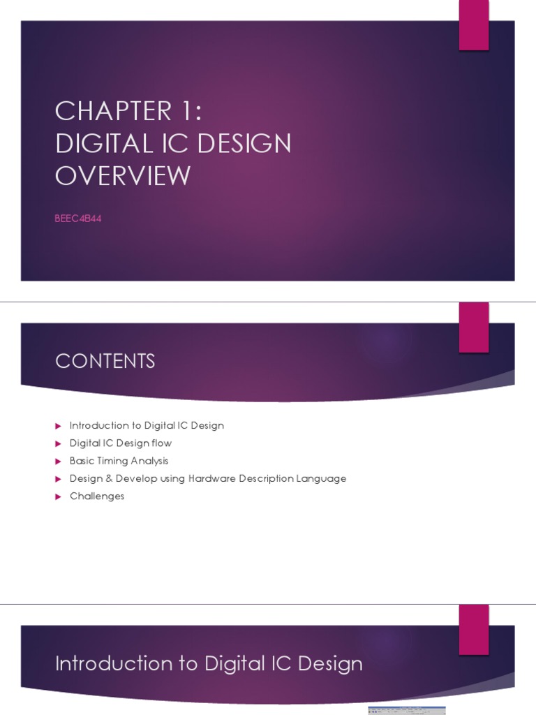 Chapter 1 - Overview On Digital IC Design | PDF | Hardware Description ...