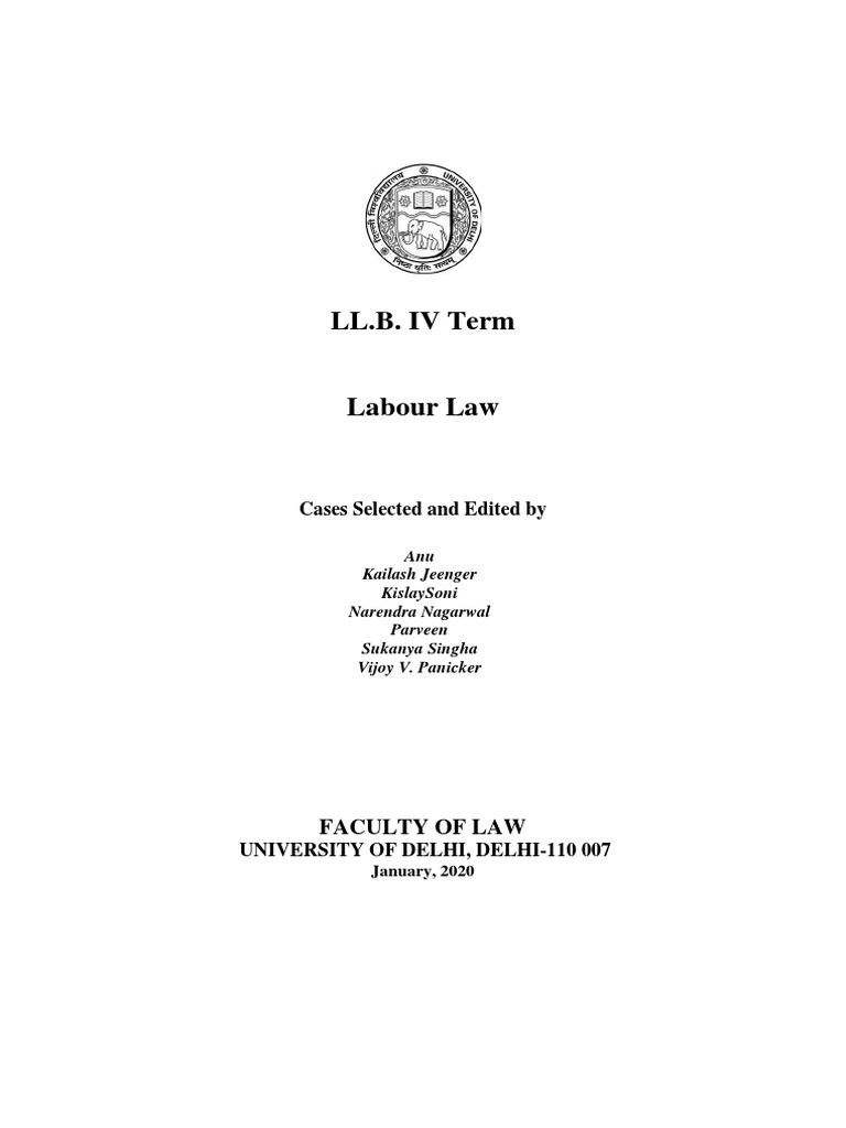 Labour Law IV Term: A Comprehensive Guide to Key Concepts, Legislations ...