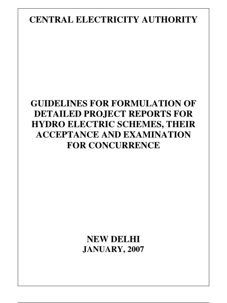 Guidelines For Formulation of DPR For HE Schemes | PDF | Dam | Spillway