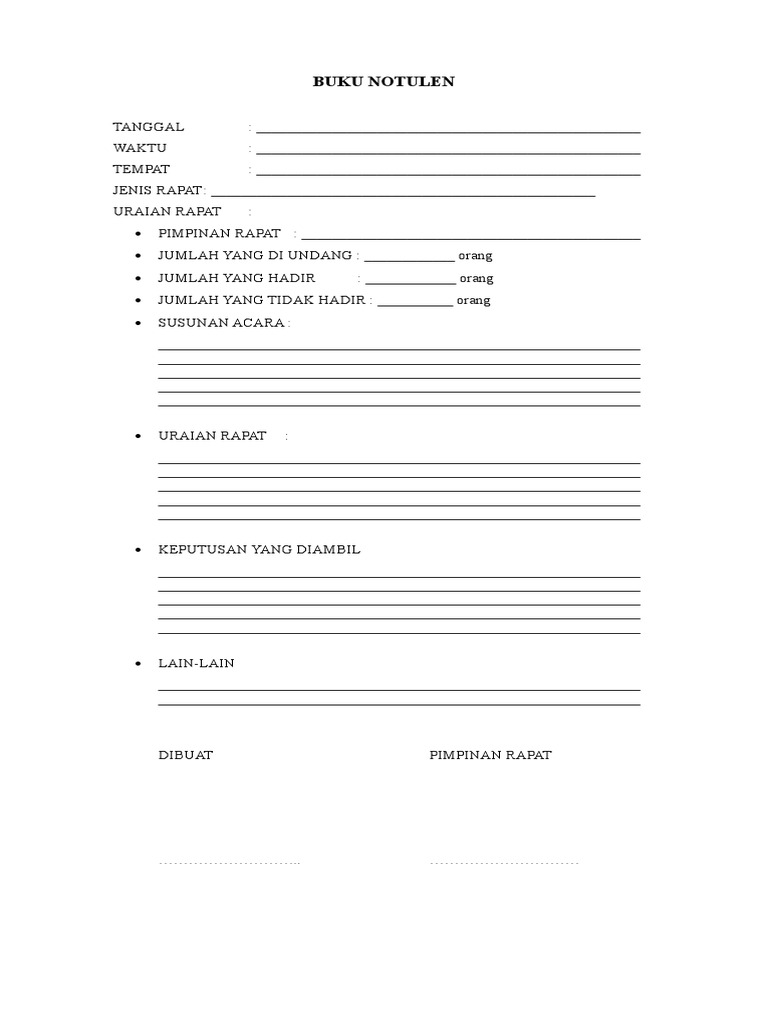 Buku Notulen PKK | PDF