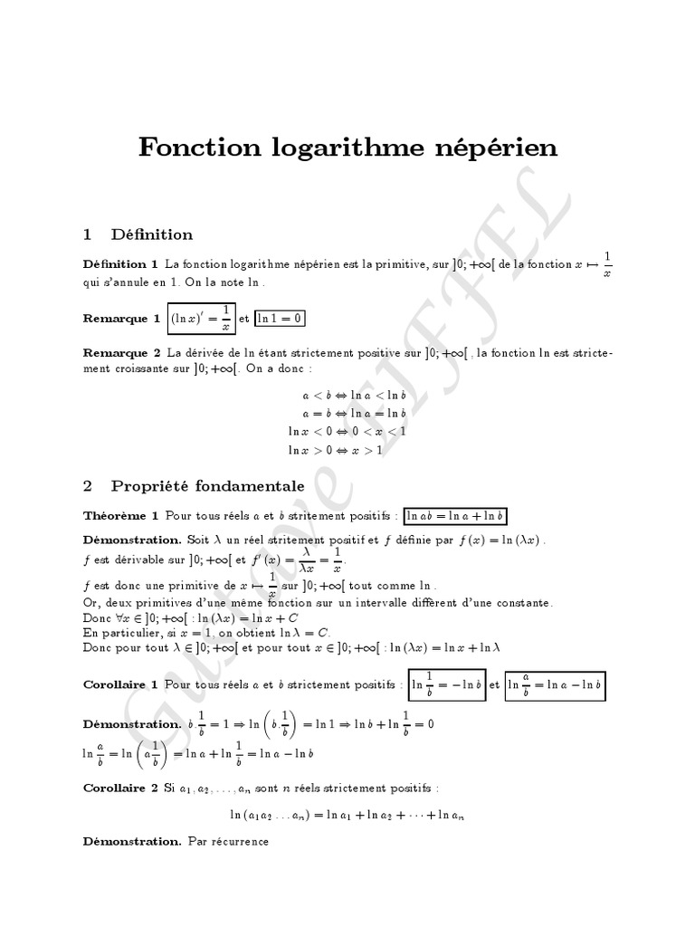 Logarithme | PDF | Analyse mathématique | Analyse complexe