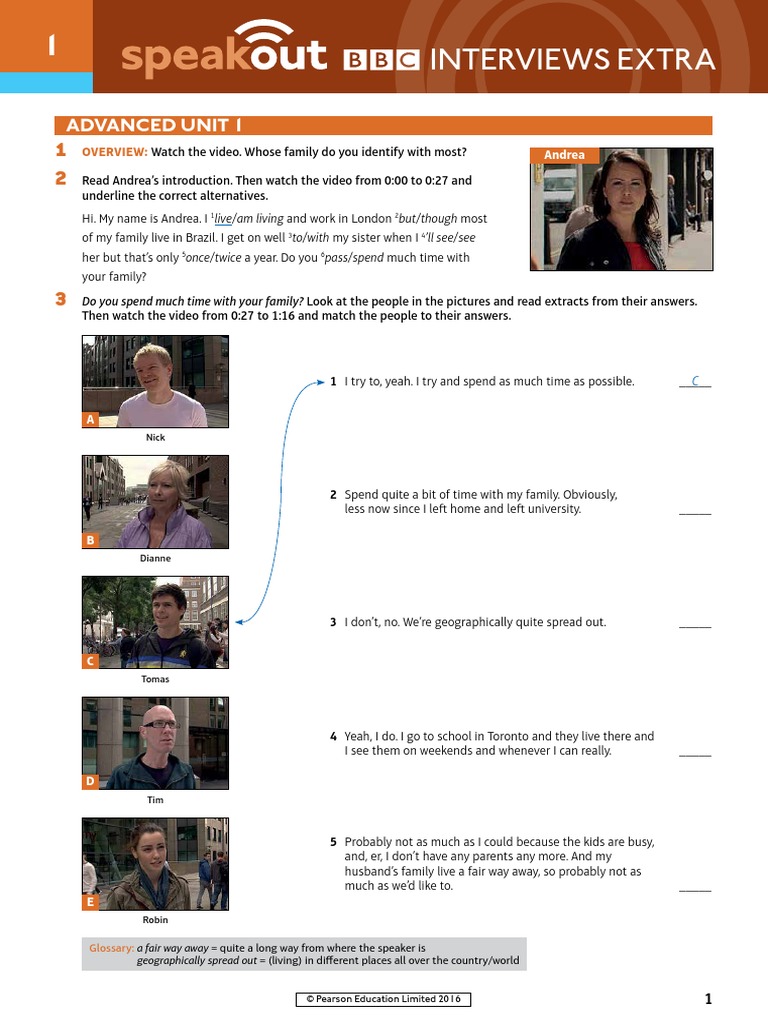 Speakout Advanced, 2nd. BBC Interviews-Worksheets PDF | PDF