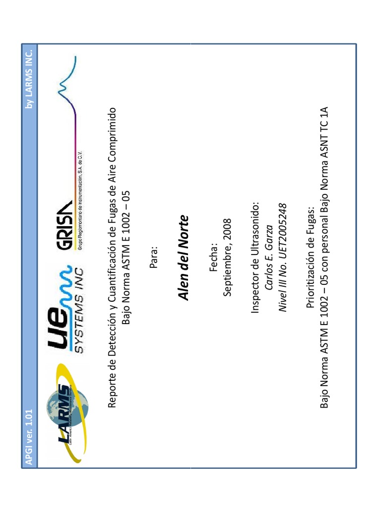 Reporte de Fugas Alen Del Norte | PDF