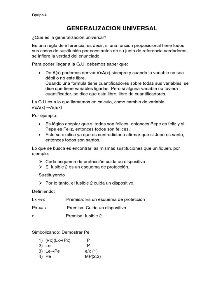 Generalización Universal y Ejemplos | PDF | Ciencia y matemáticas