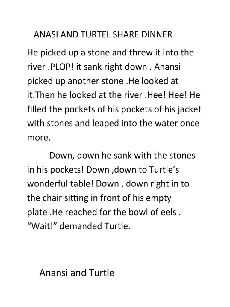 Anansi and Turtle's Dinner Adventure | PDF