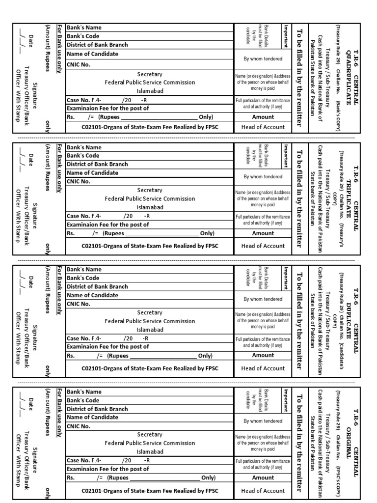 FPSC GR Challan 28 02 2020 | PDF