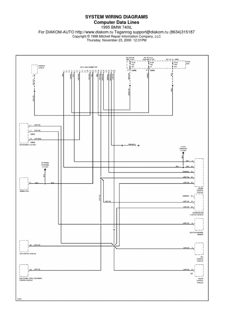 BMW E38 Schematic Computer Data Lines PDF | PDF