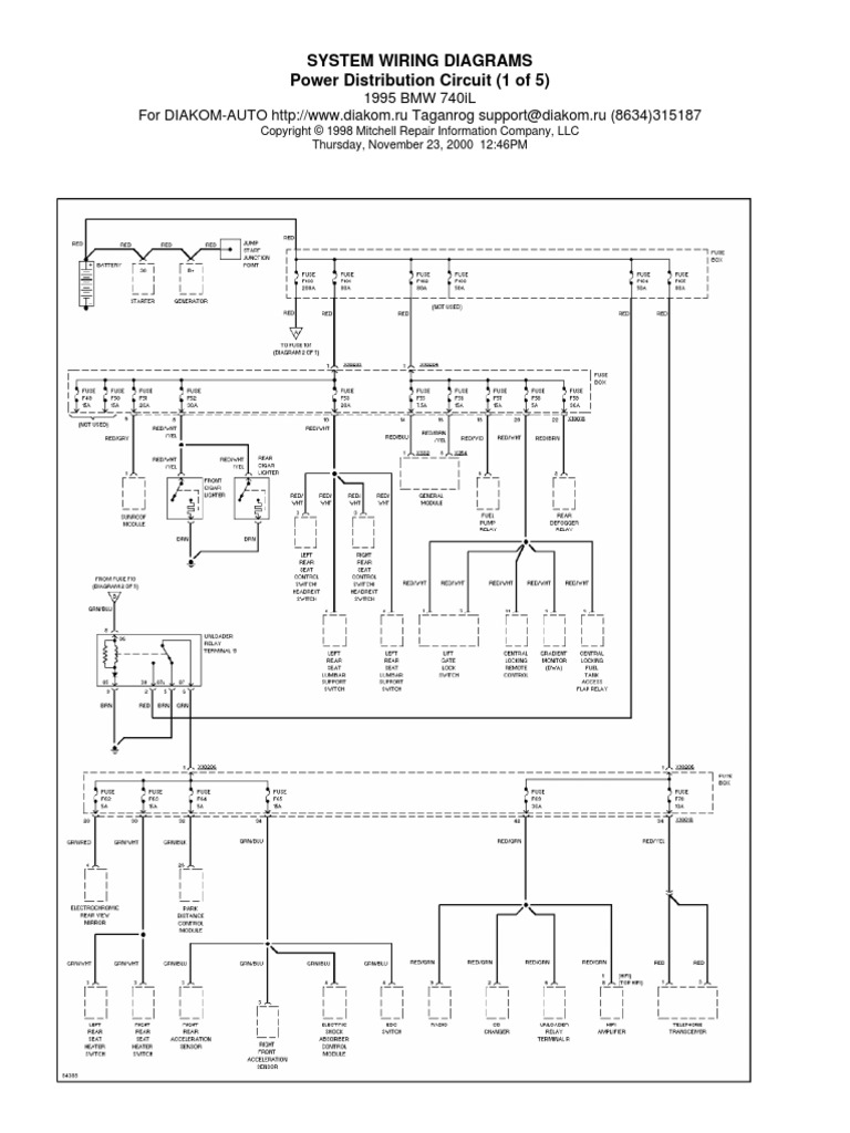 BMW E38 Schematic Power Distribution 1 | PDF