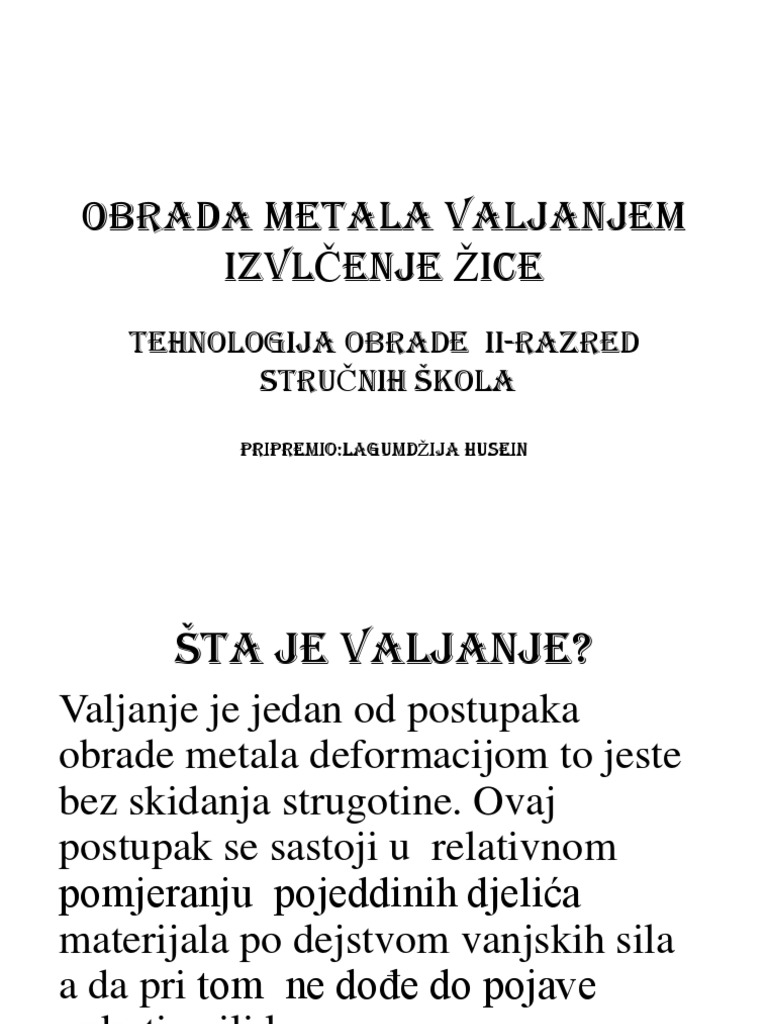 Obrada Metala Valjanjem PDF | PDF
