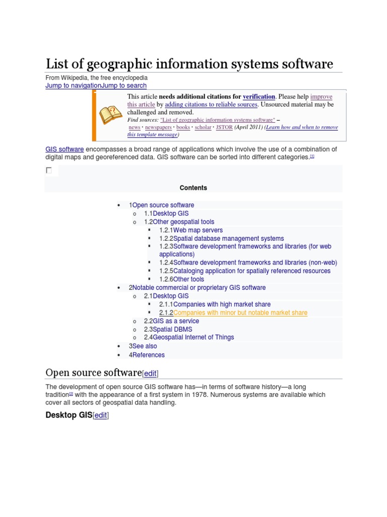 List of Geographic Information Systems Software | PDF | Arc Gis ...