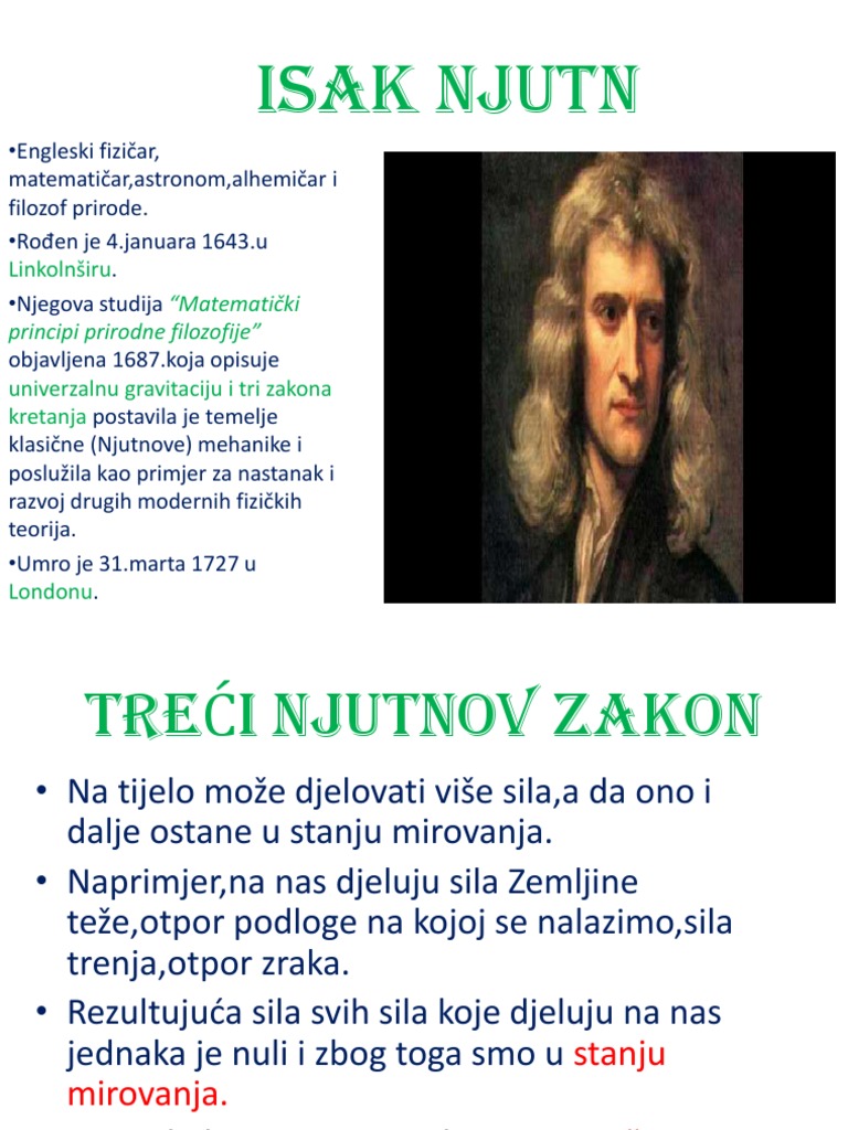 Isak Njutn Prezentacija | PDF