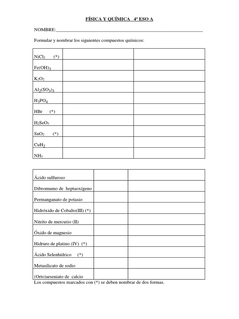 Exa Form Inog para Prueba PDF | PDF | Ciencia y matemáticas