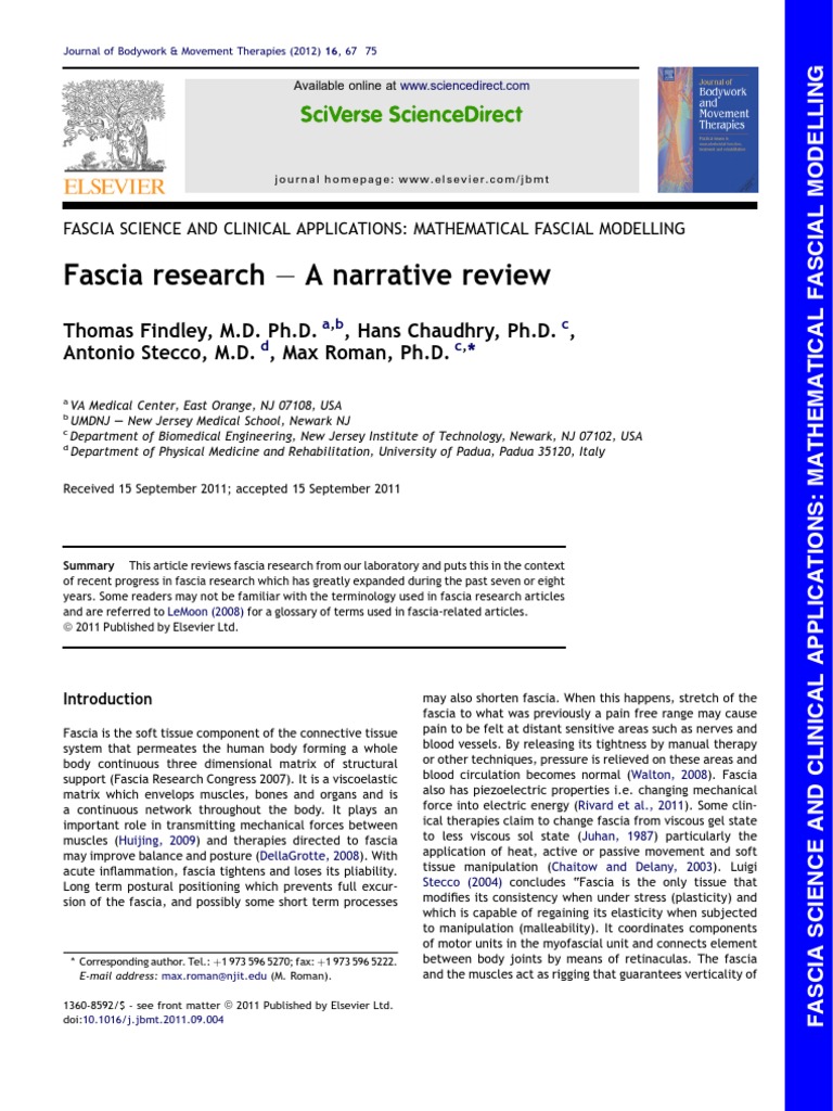 Fascia Research: A Narrative Review | PDF | Muscle | Viscoelasticity