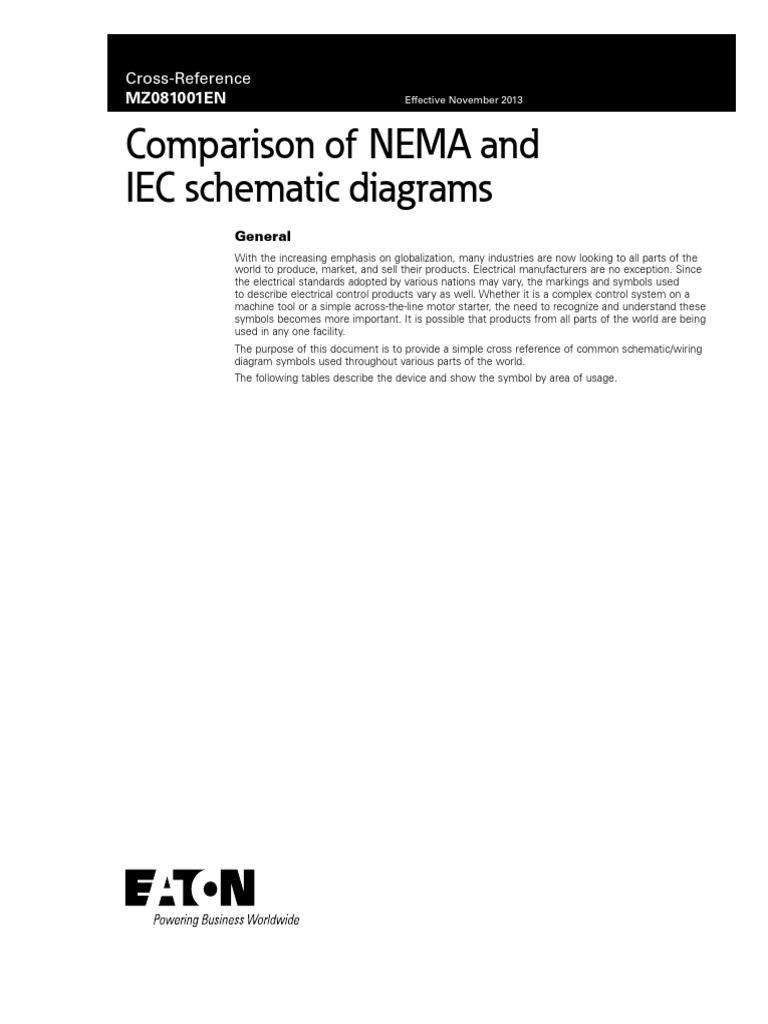 Comparison of NEMA and IEC Schematic Diagrams | PDF | Switch | Electric ...