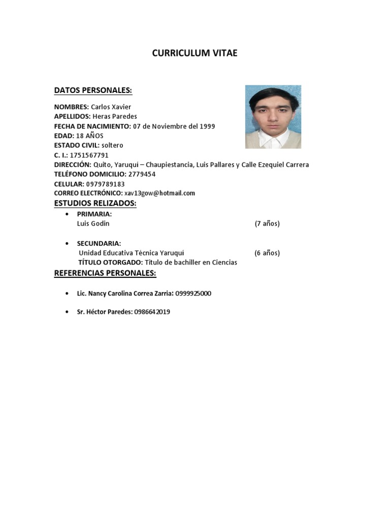 CURRICULUM VITAE Xavier | PDF