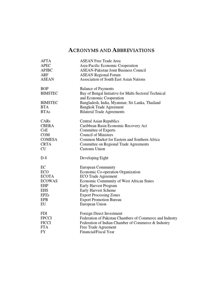 Acronyms Abbreviations | PDF | Association Of Southeast Asian Nations ...