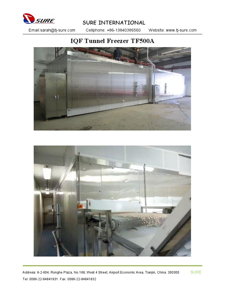 Maquina Iqf 500 KG X Hora | PDF | Refrigerator | Stainless Steel