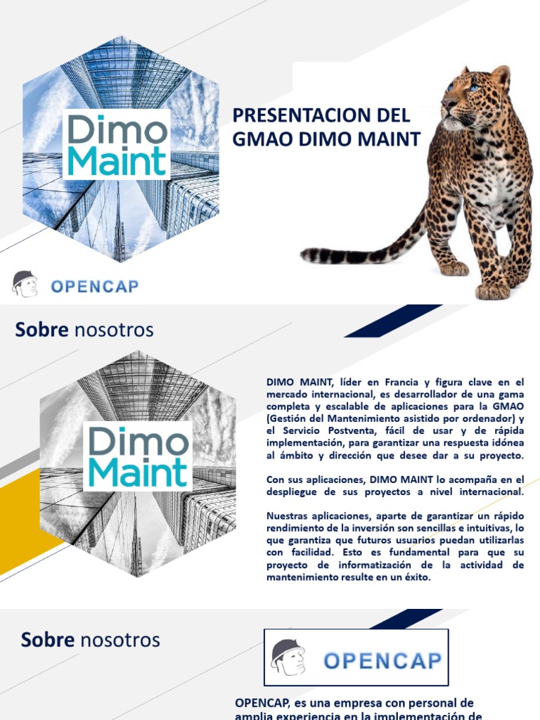Presentacion Del Gmao Dimo Maint | PDF | Tecnología digital | Informática