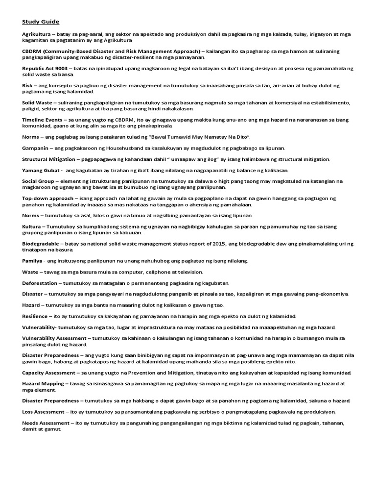G 10 - Study Guide 2019 | PDF