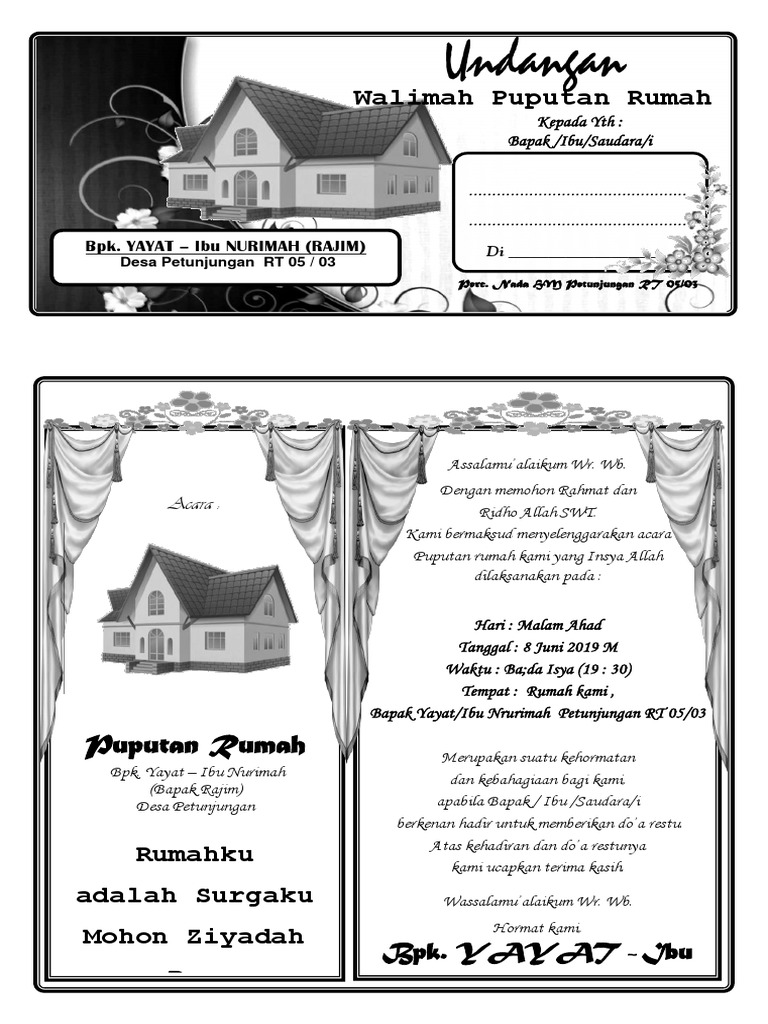 Undangan Walimah Puputan Rumah | PDF