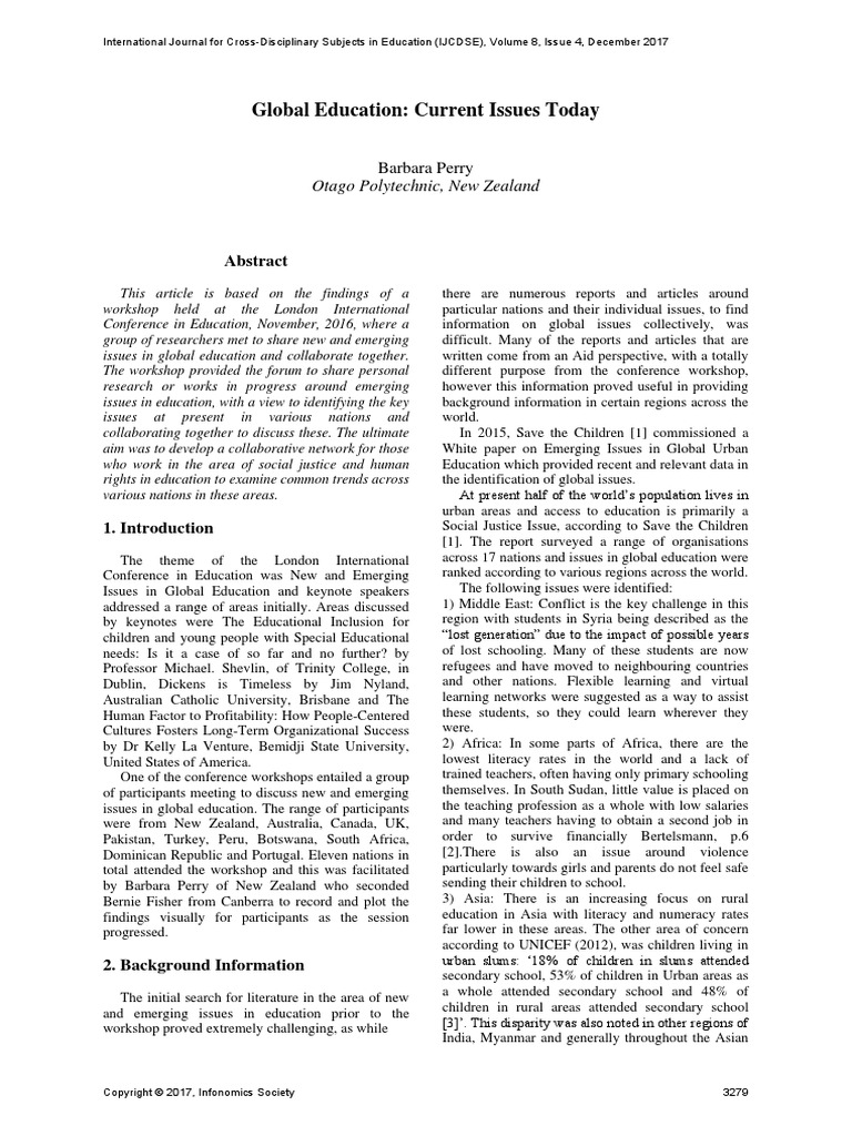Global Education Issues | PDF | Literacy | Teachers
