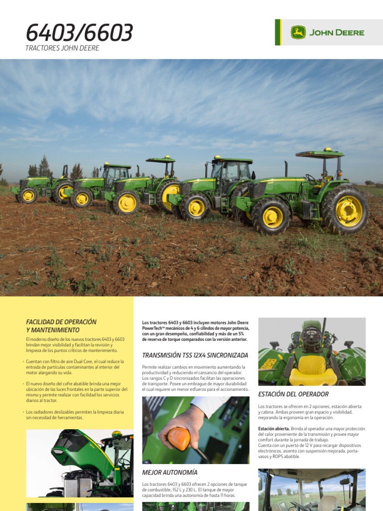 Tactor Jhon Deere Datasheet | PDF | Tractor | Turbocompresor