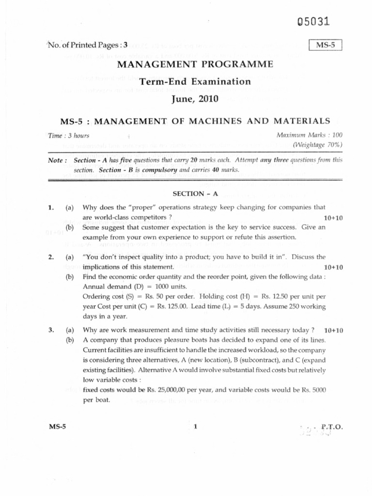 MS 5 | PDF | Production And Manufacturing | Industries