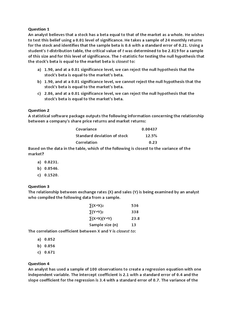 R04 Introduction To Linear Regression | PDF | Errors And Residuals | Regression Analysis