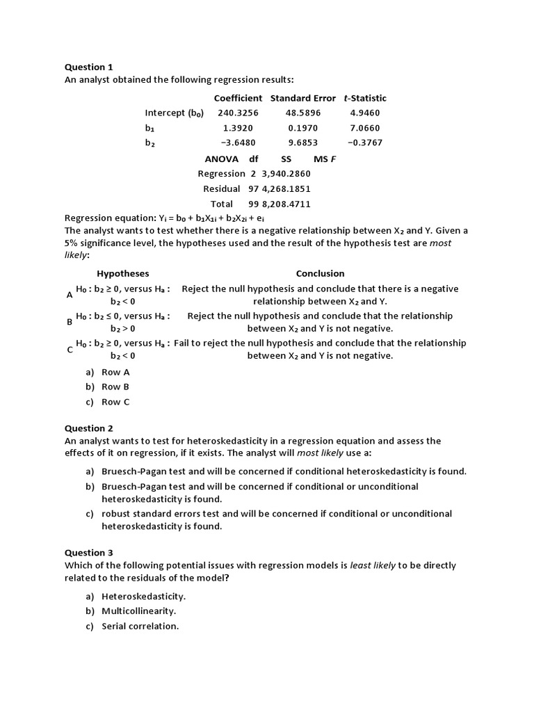 R05 Multiple Regression | PDF | Errors And Residuals | Heteroscedasticity