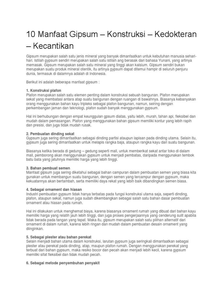 10 Manfaat Gipsum Pdf