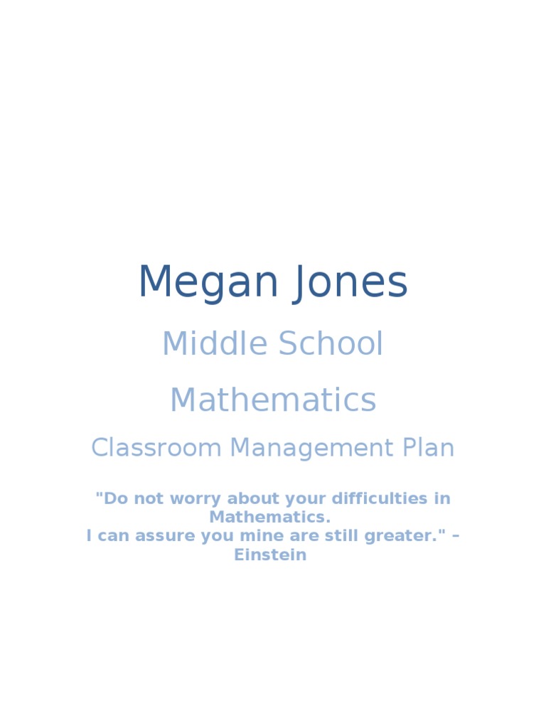 Megan Jones: Middle School Mathematics | PDF | Pragmatism | Homework