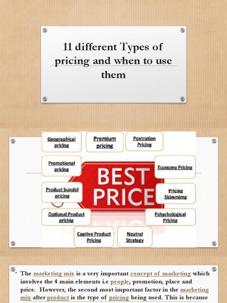 11 Different Types of Pricing and When To | PDF | Pricing | Competition