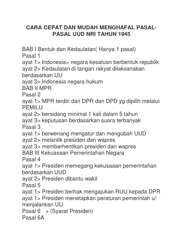 Ringkasan Uud 1945 Pdf 