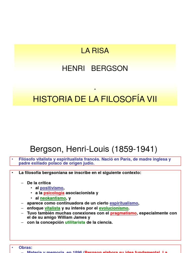 La Risa-Henri Bergson | PDF | Henri Bergson | Realismo filosófico