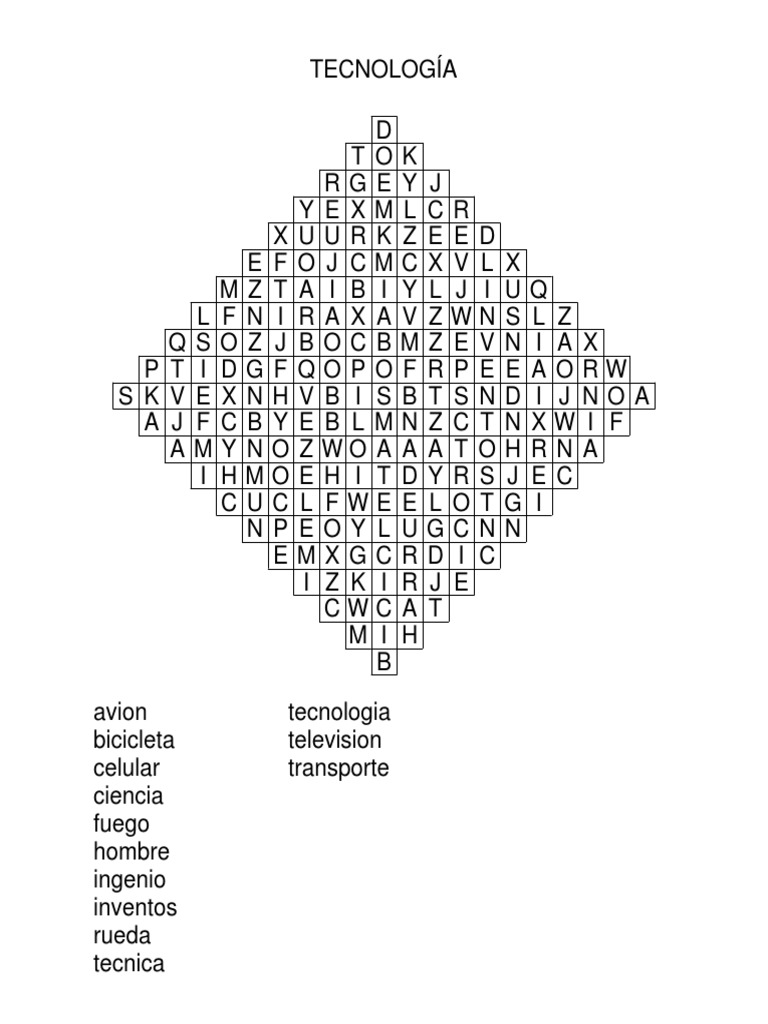 Sopa de Letras: Inventos Tecnológicos | PDF | Aparición | Ingeniería