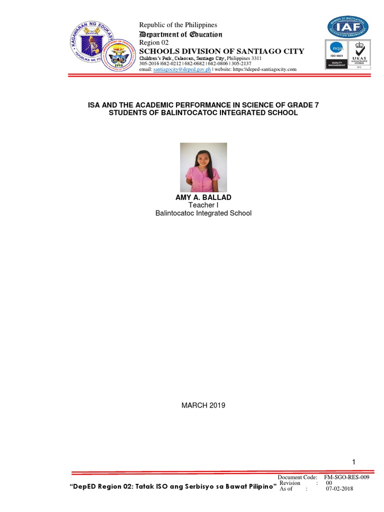 Completed Action Research Template | PDF | Chemical Substances | Mixture