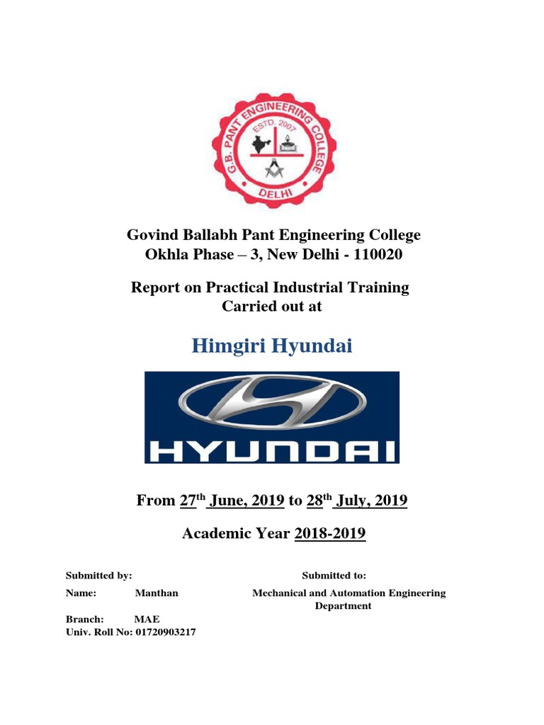 Industrial Training Sample Report | PDF | Brake | Friction