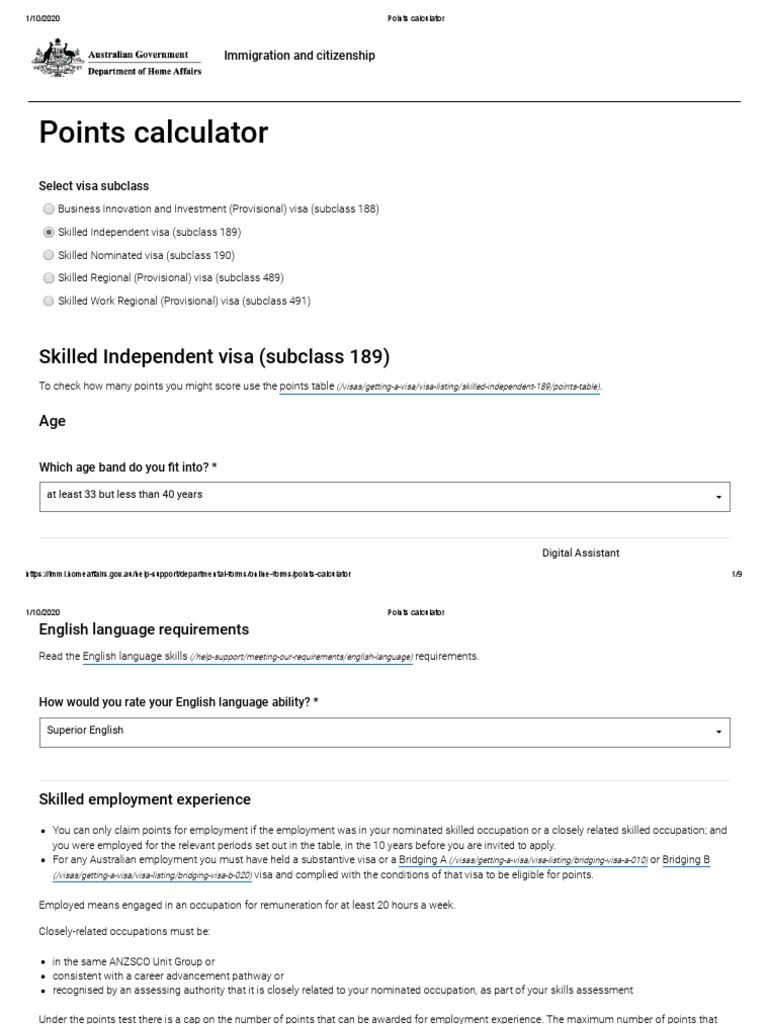Australia - Points Calculator | PDF | Academic Degree | Doctorate