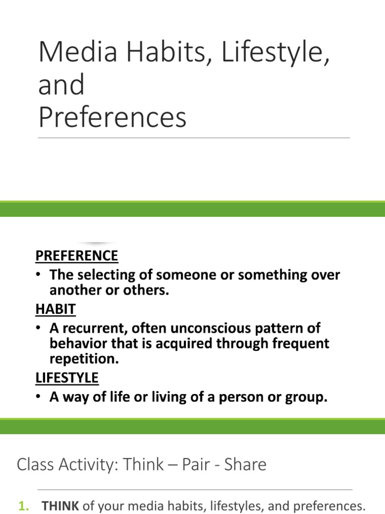 3 Media Habits, Lifestyle, and | PDF