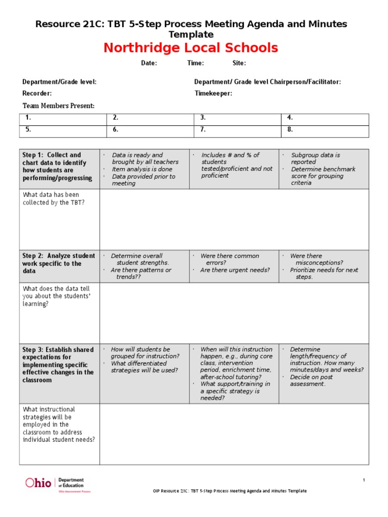 TBT Template 5 Step Process | PDF | Data | Teachers