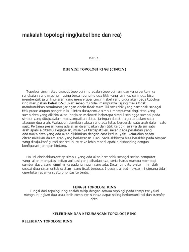 Makalah Topologi Ring | PDF