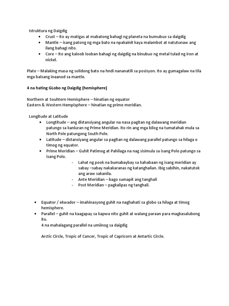 Estruktura NG Daigdig - June 10 | PDF