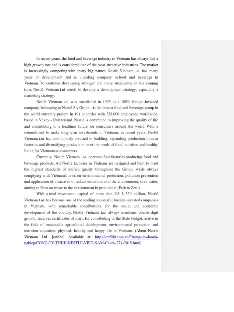 Nestlé Việt Nam | PDF | Swot Analysis | Nestlé