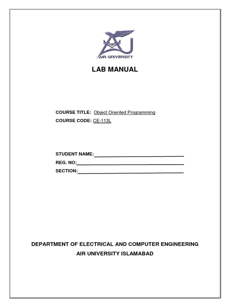 Oop Manual Pdf Class Computer Programming Constructor Object Oriented Programming 4659