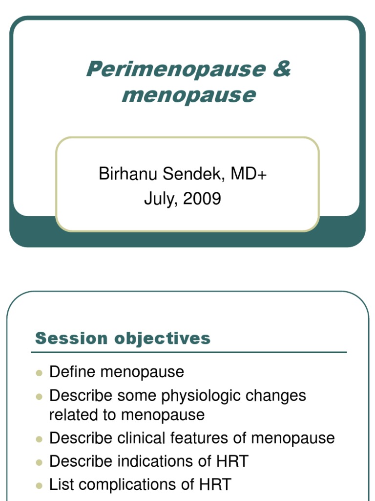 20 Perimenopause & Menopause | PDF | Menopause | Hormone Replacement ...