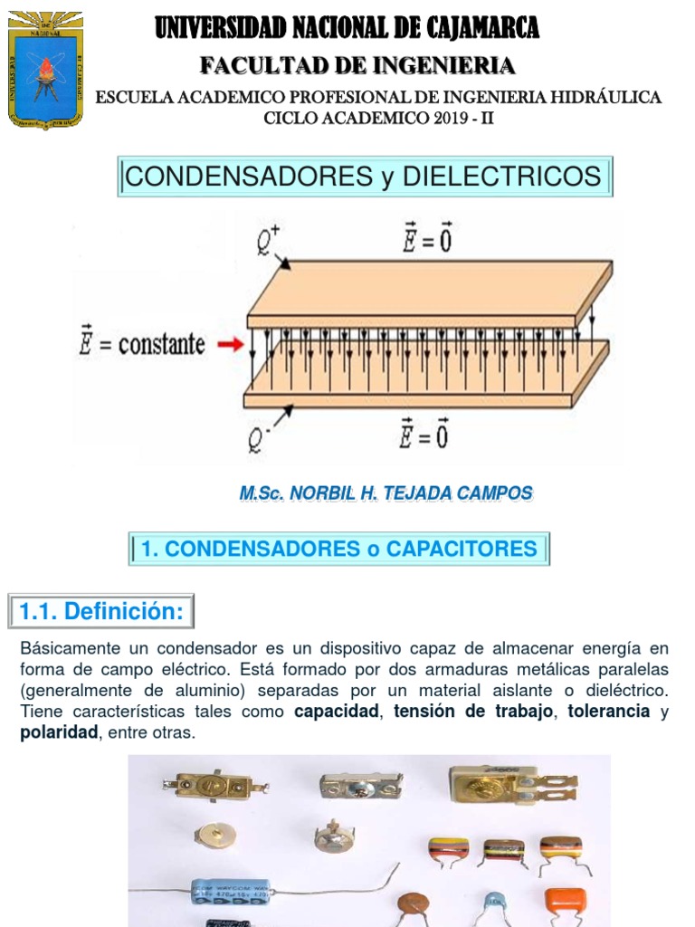 Condensadores y Dieléctricos: Definición y Tipos | PDF | Capacidad ...