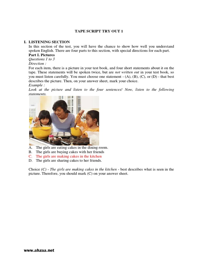 Tapescript Listening Pdf Pdf Question Test Assessment