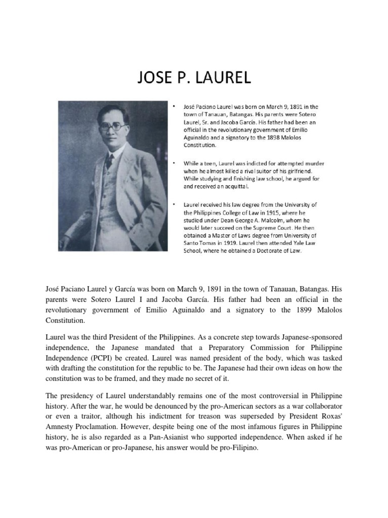 José Paciano Laurel y García | PDF