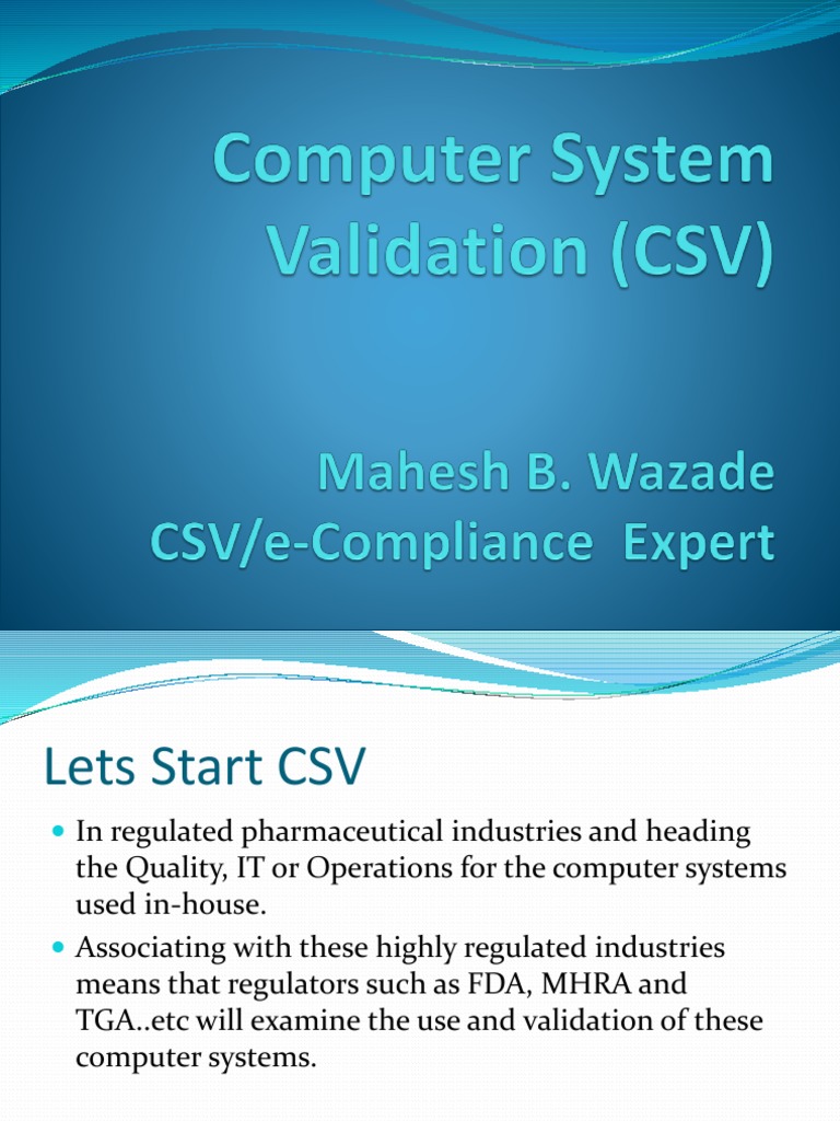 Computer Validation System | PDF
