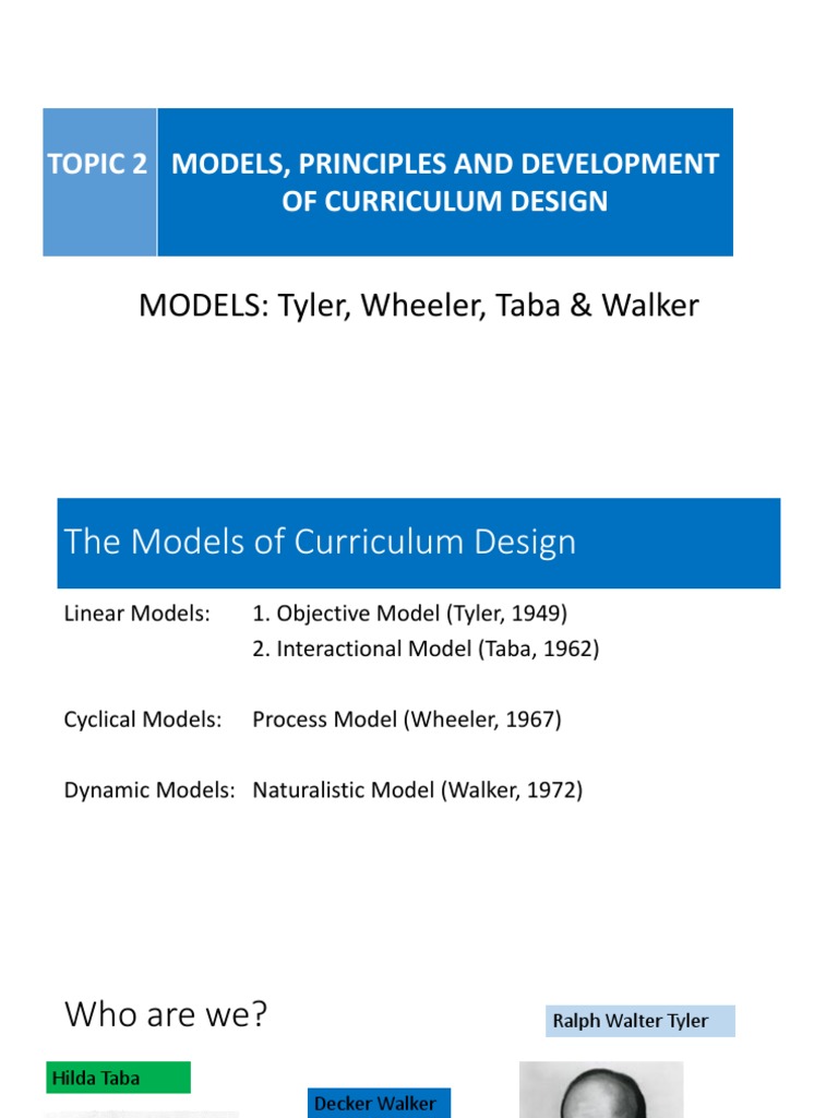 Topic 2-Models of Curriculum Design | PDF